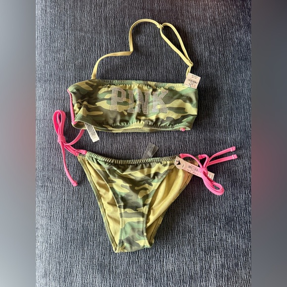 PINK Victoria's Secret | Swim | Pink Victorias Secret Camo Bikini With ...